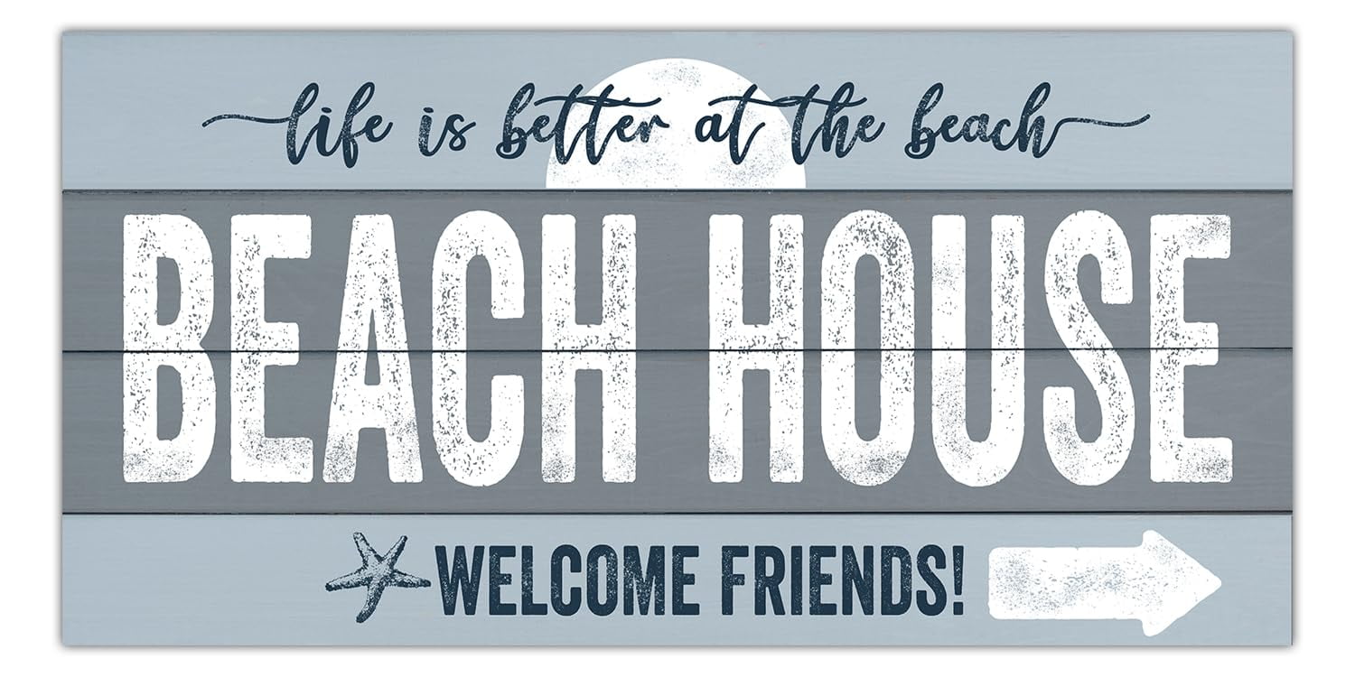 Beach House - Great Beachfront and Coastal Print Welcome Sign, Surf ...