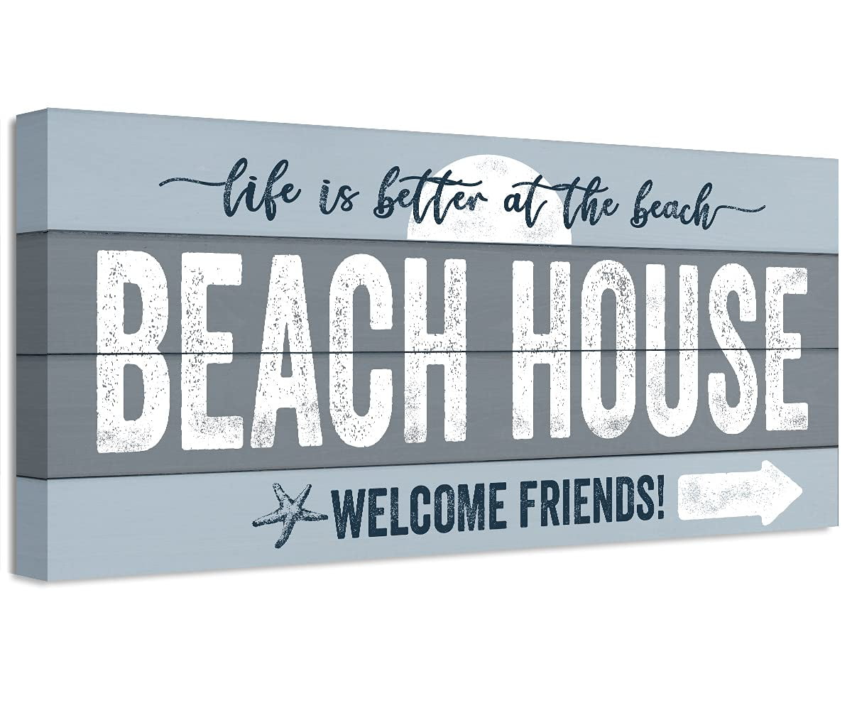Beach House - Great Beachfront and Coastal Print Welcome Sign, Surf ...