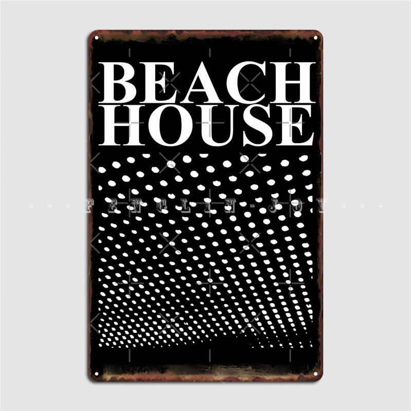 Beach House Poster Metal Plaque Mural Plaques Wall Cave Designing ...