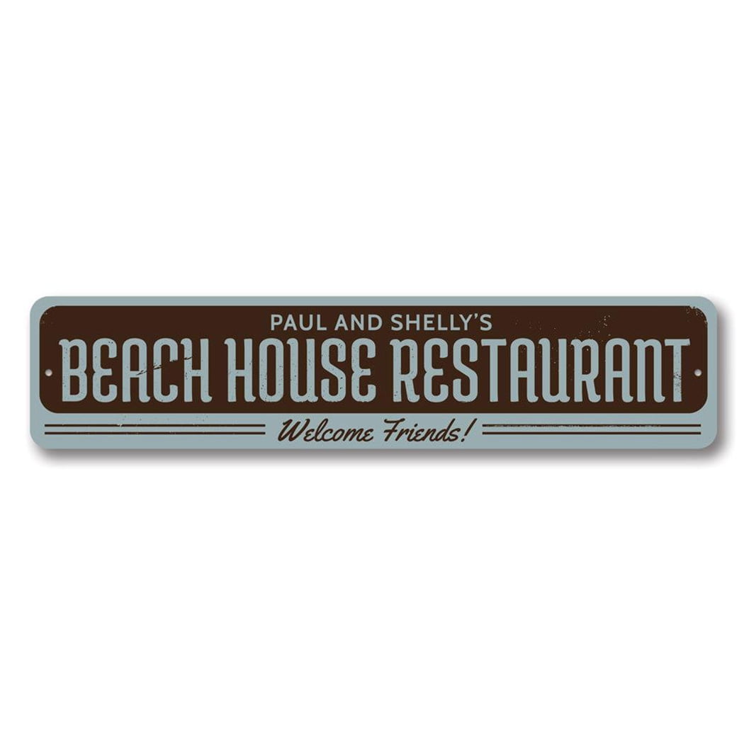 Beach House Restaurant Sign, Welcome Friends Sign, Custom Seafood Name ...