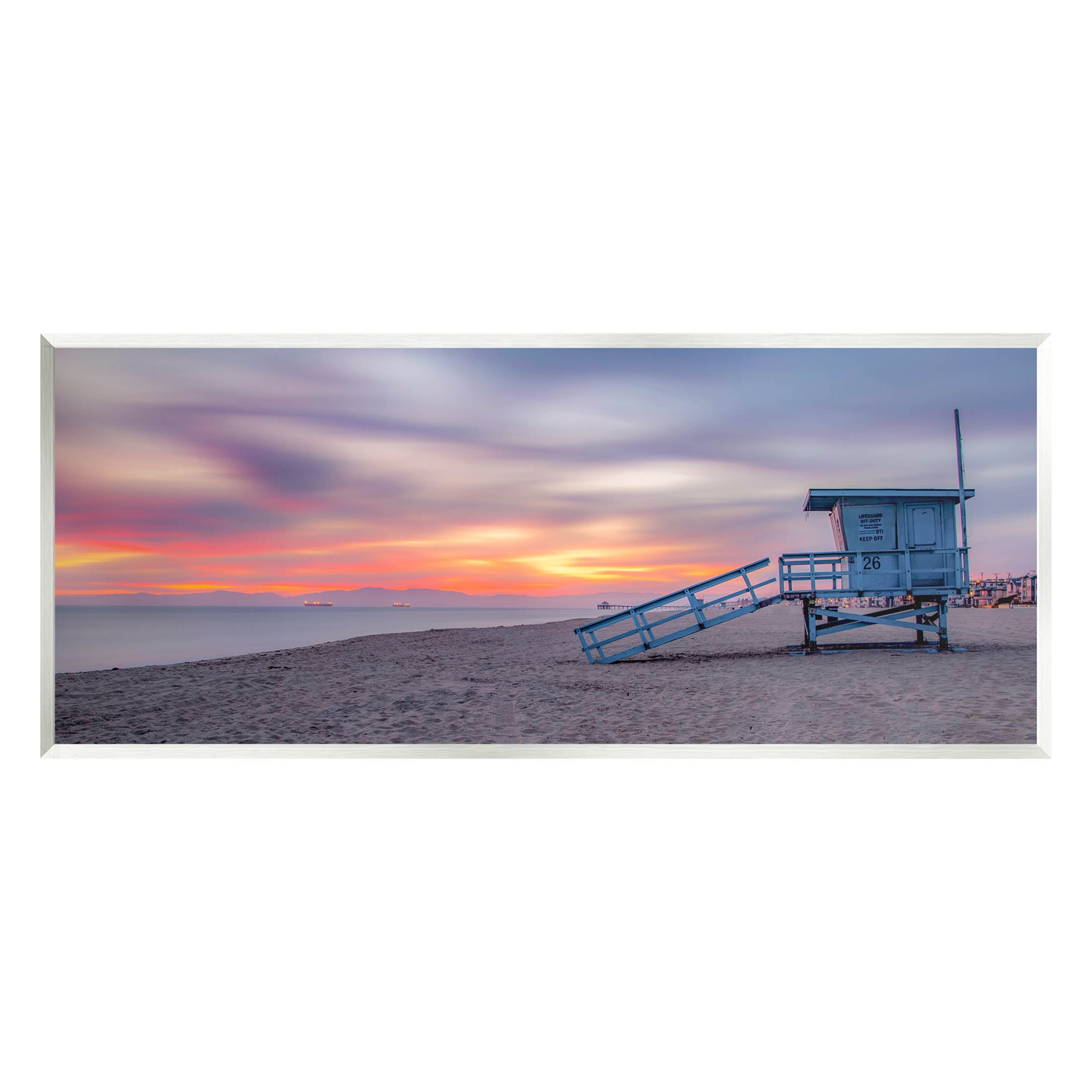 Beach Hut Sunset Horizon Sky Coastal Photograph Unframed Art Print Wall ...