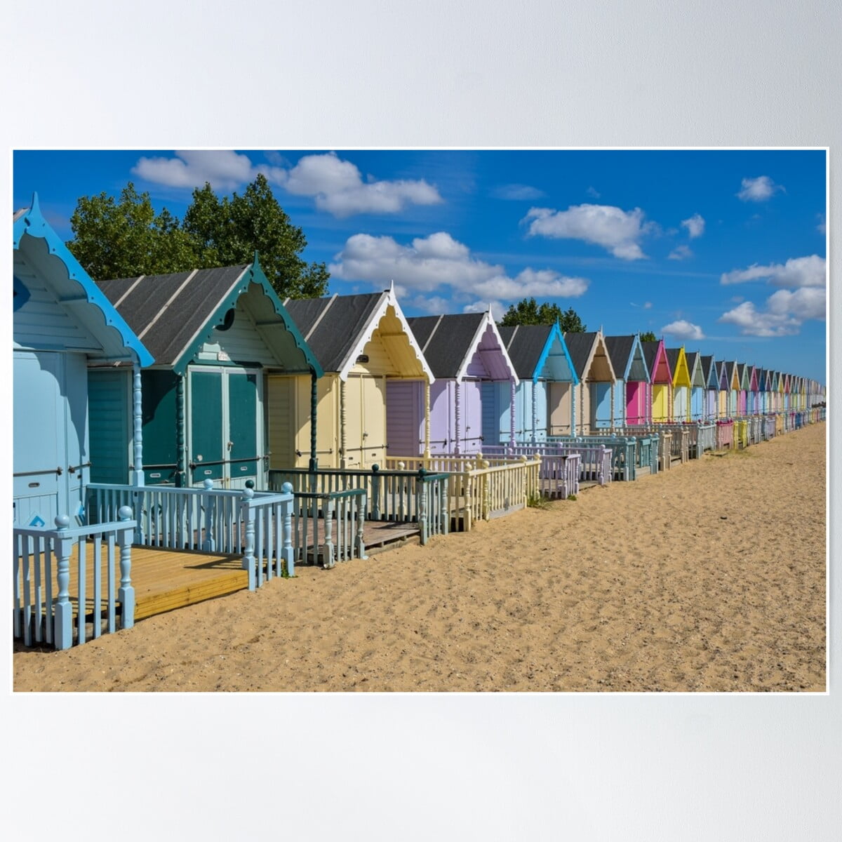 Beach Huts At West Mersea Poster Wall Art, Modern Wall Decor For Living ...
