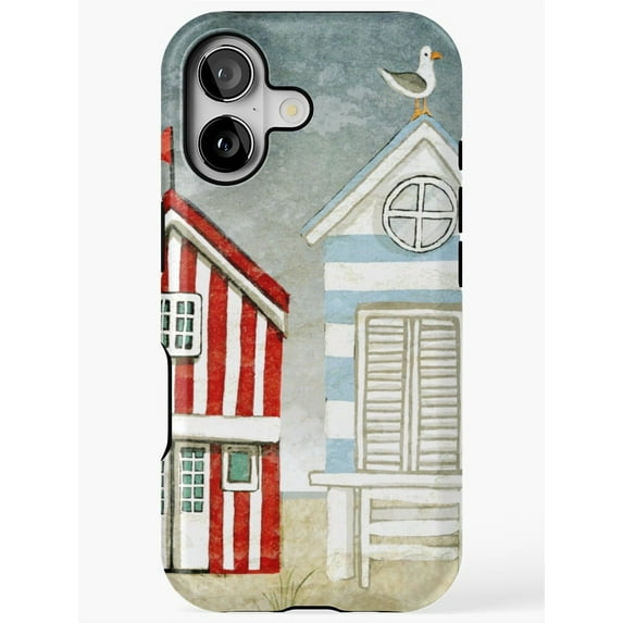 Beach Huts Coastal Summer Pattern Scenery Art Phone Case for iPhone 11 ...