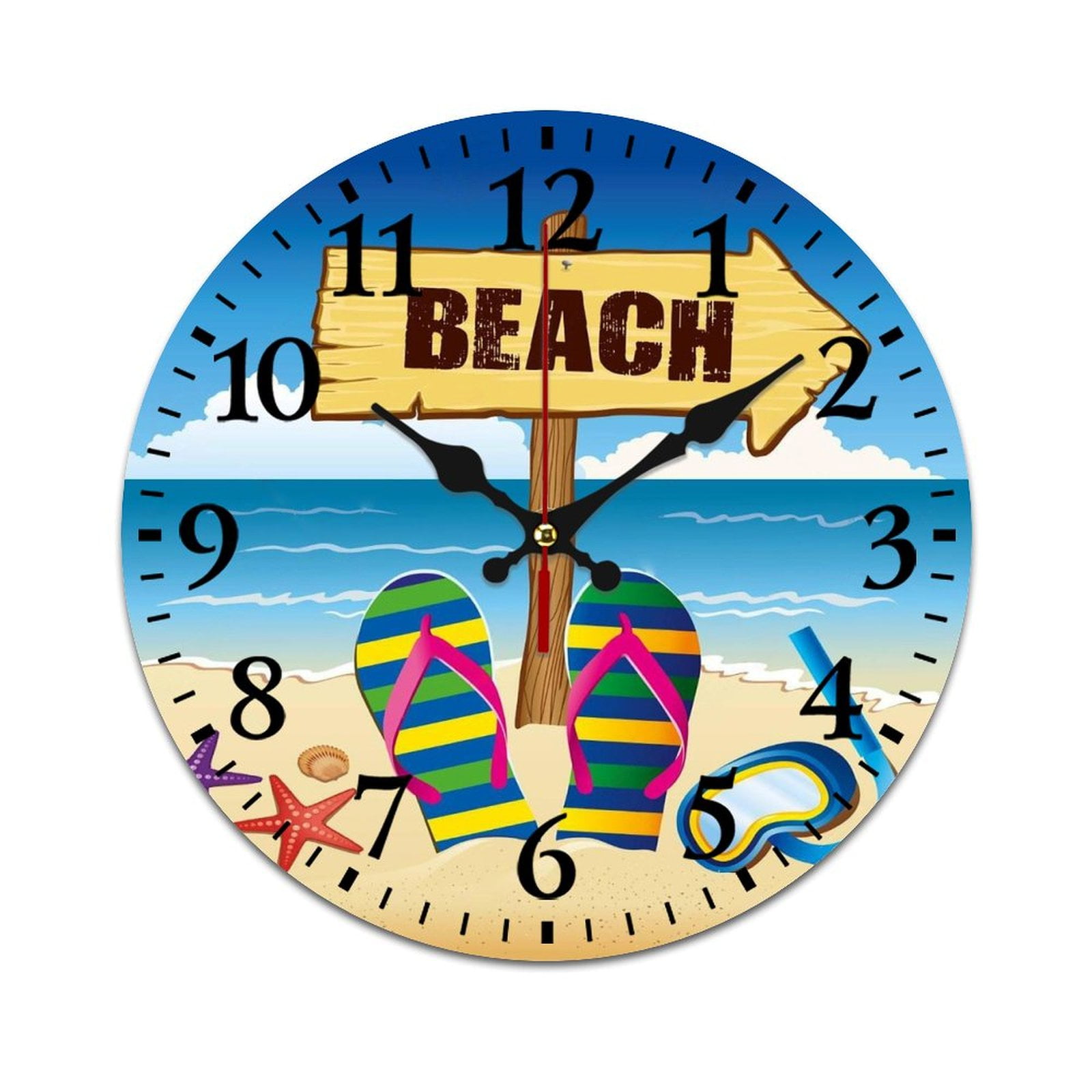 Beach Indication Slippers Wall Clock Modern Design Clocks Wall Hanging ...