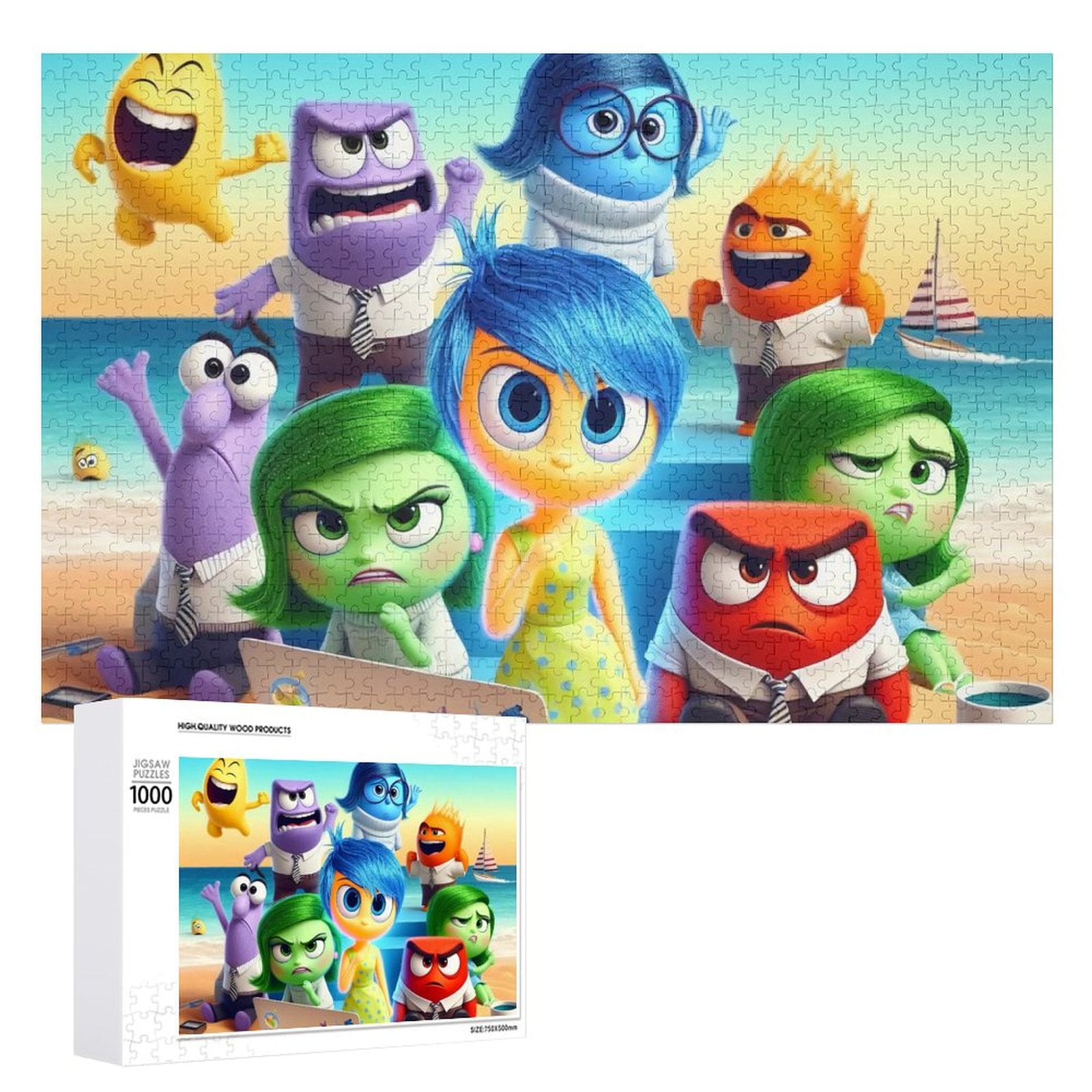 Beach Inside Out Character Puzzles for Adults 1000 Pieces,Challenging ...
