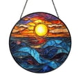 Beach Inspired Glass Suncatcher Window Hanging, Stained Glass Effect ...