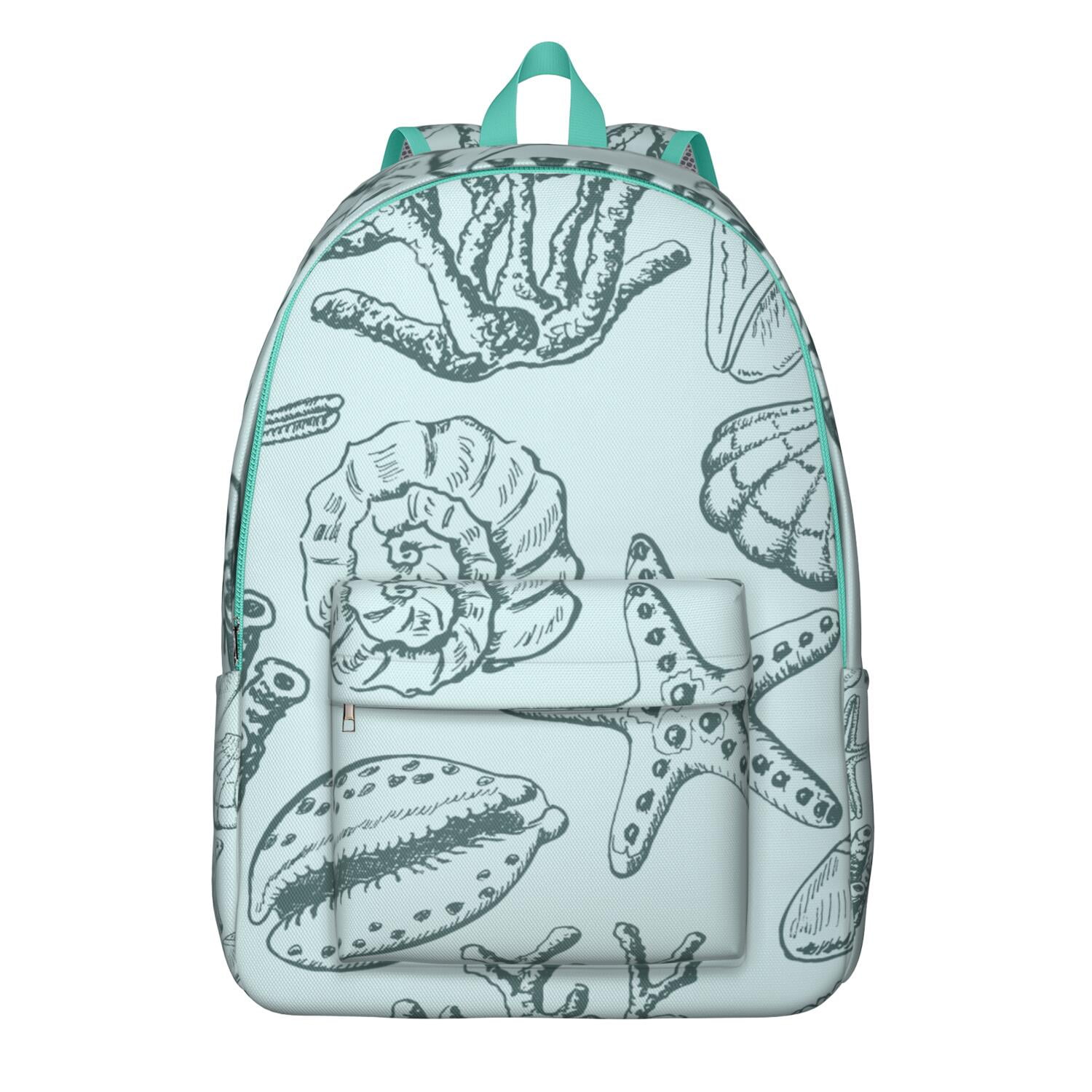 Beach-Inspired Seahorse School Backpack with Tropical Sea Life ...
