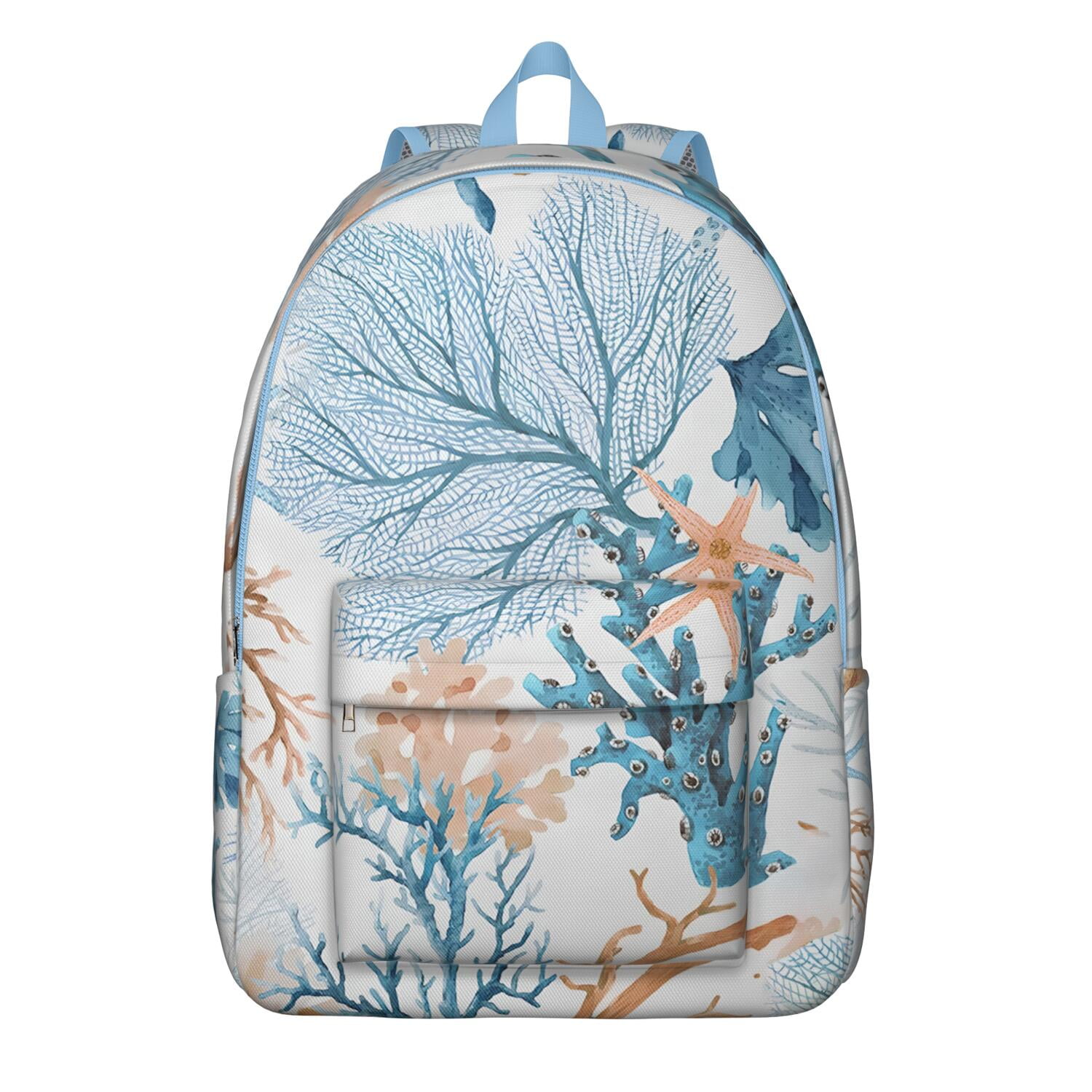 Beach-Inspired Seahorse School Backpack with Tropical Sea Life ...