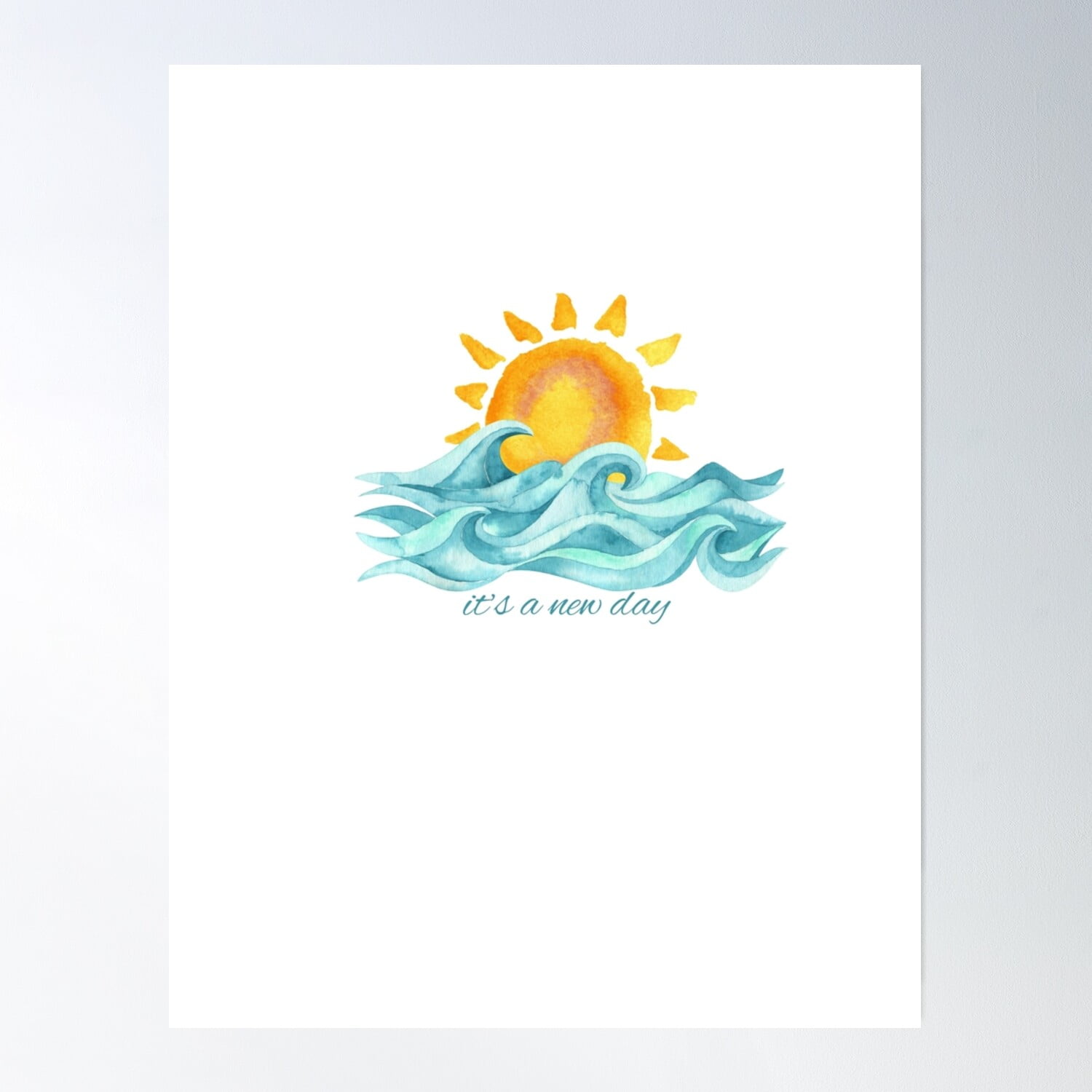 Beach It'S A New Day Poster Wall Art, Modern Wall Decor, 24x36 UNFRAMED ...