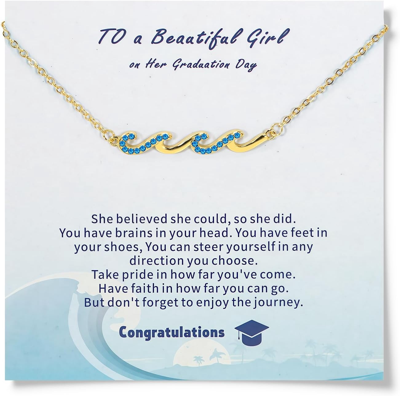Beach Jewelry for Women, Wave Necklace for Women, Dainty 14K Gold ...