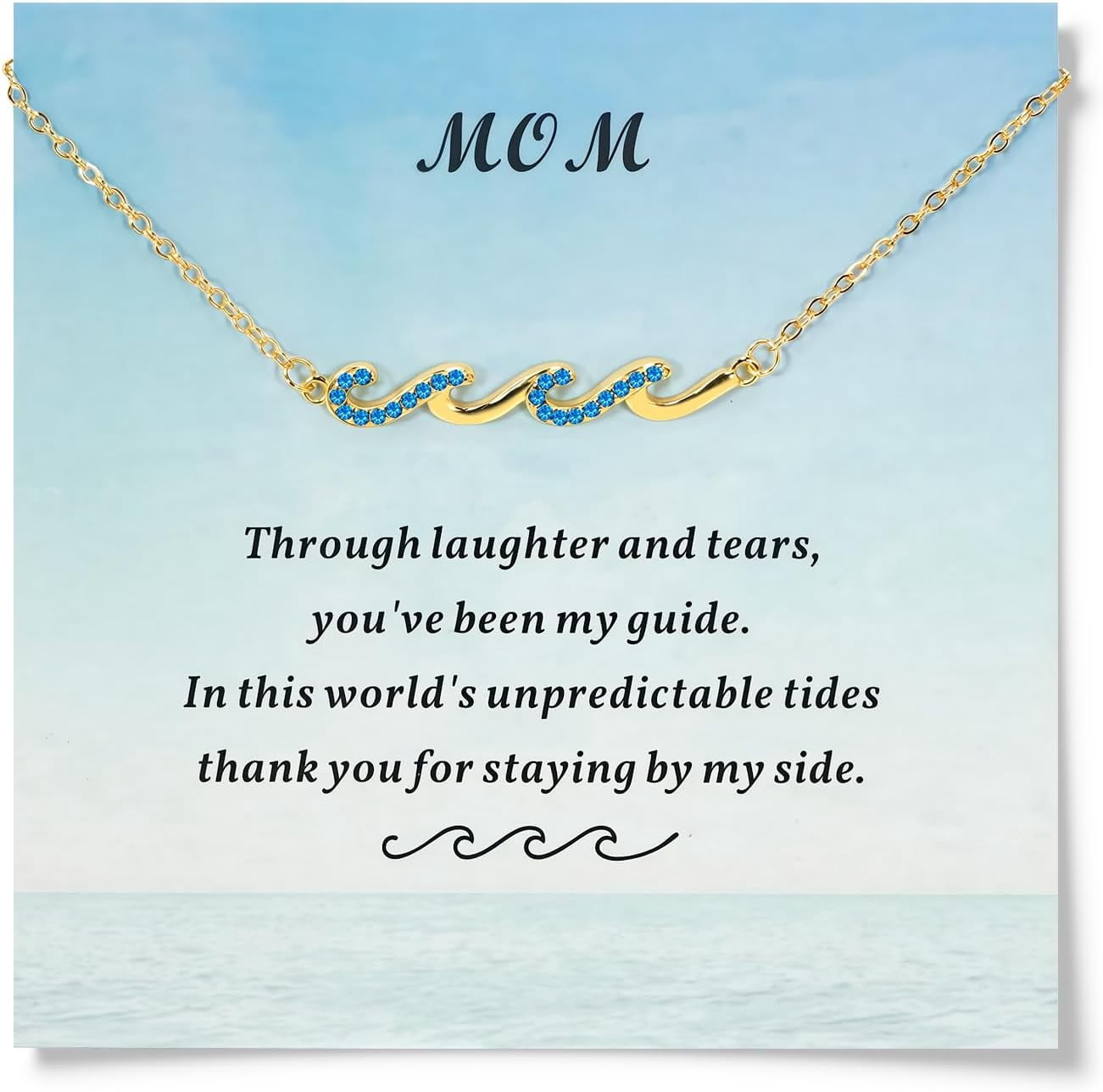 Beach Jewelry for Women, Wave Necklace for Women, Dainty 14K Gold ...