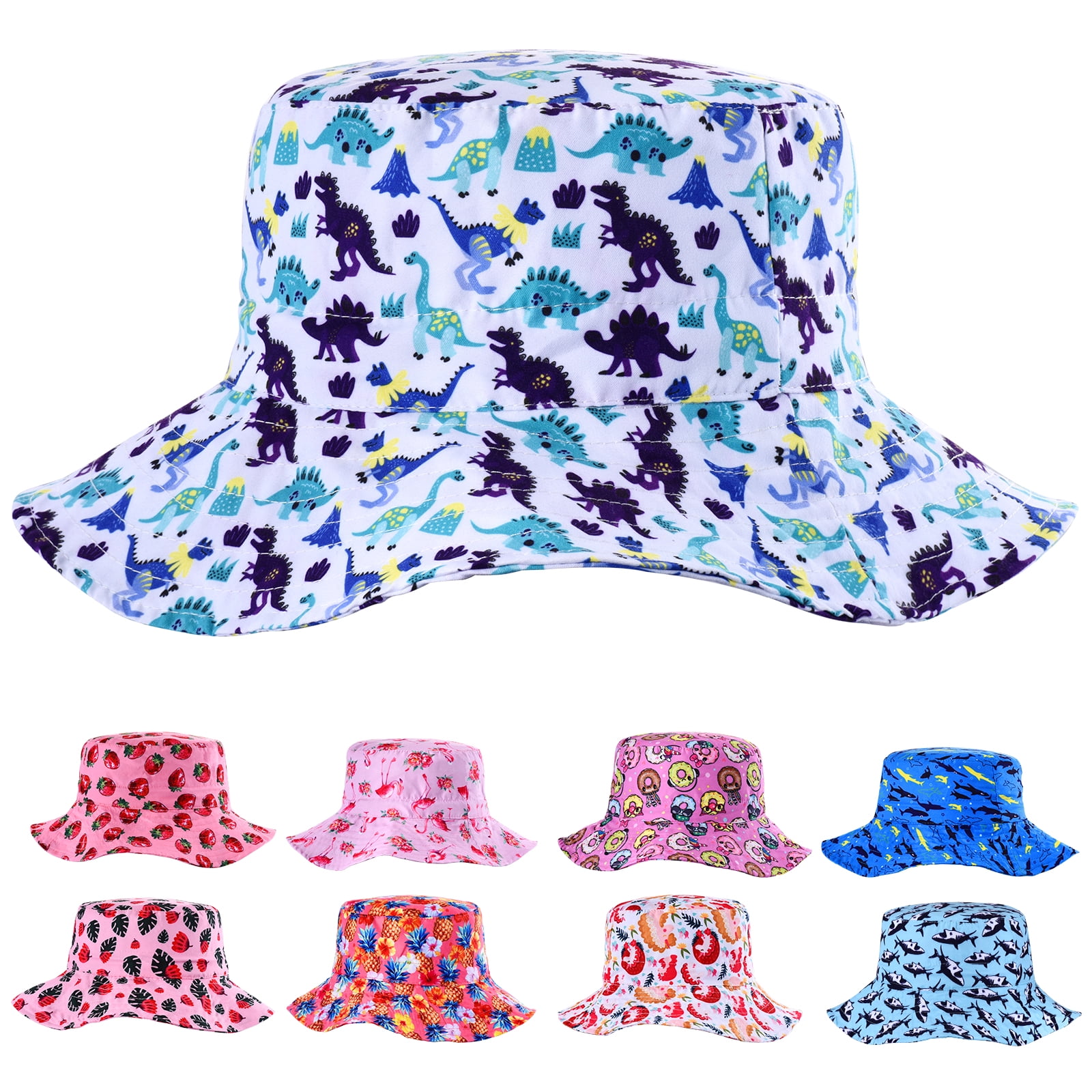 Beach Kids Sun Hat Protection Wide Brim Summer Bucket Hats Cute Fishing ...