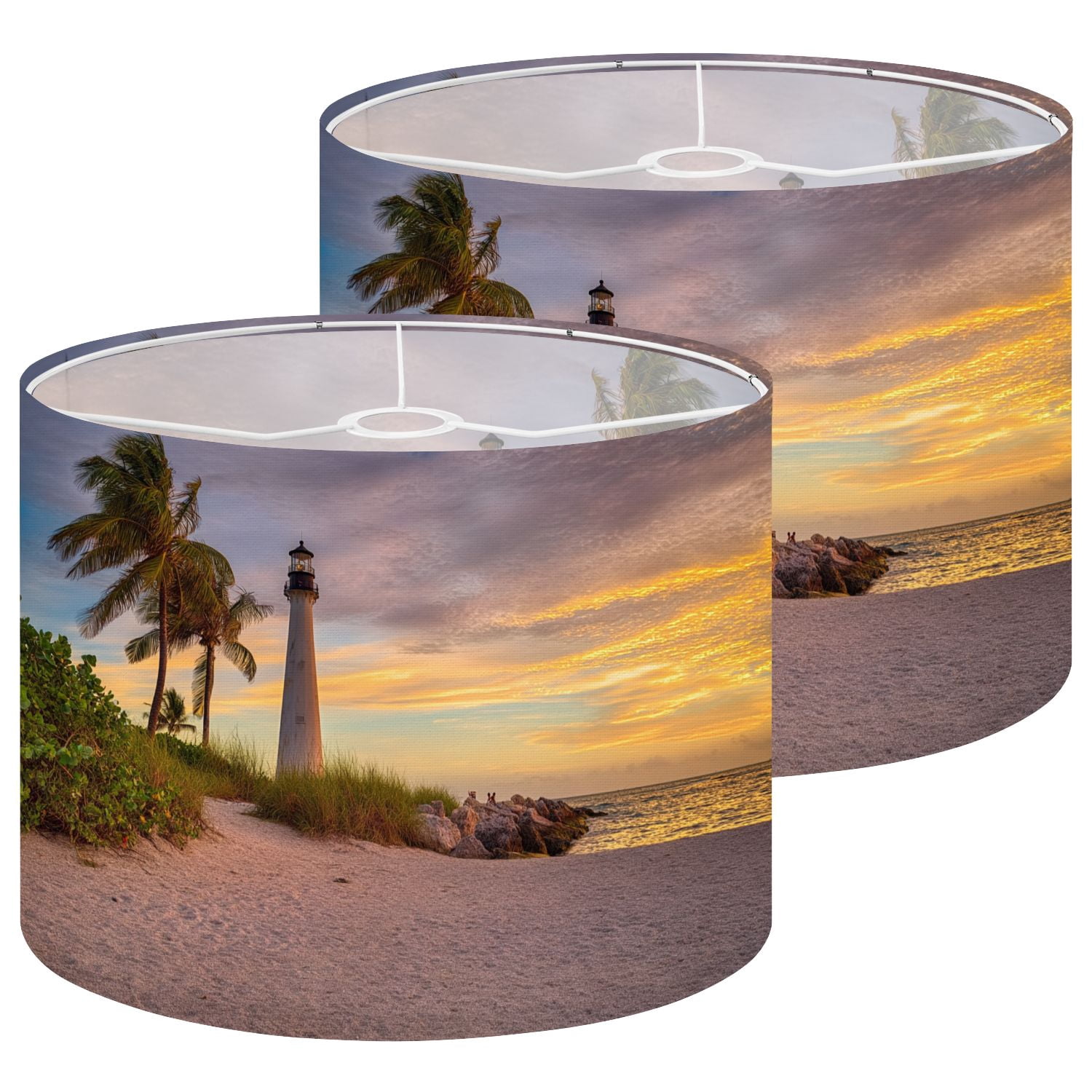 Beach Lampshades 2 Pack Cape Florida Lighthouse Lantern Baggs State ...