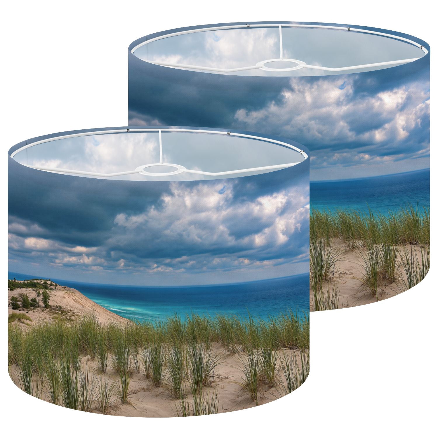 Beach Lampshades 2 Pack Stormy Skies Sleeping Bear Dunes Lake Michigan ...