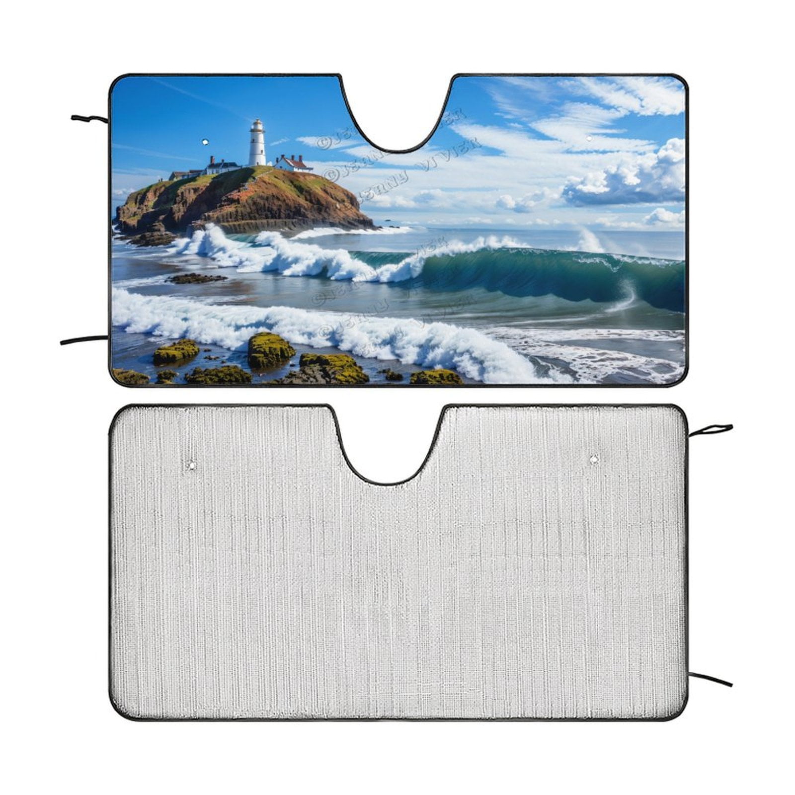 Beach Landscape Front Window Sunshade Cover for Car Truck SUV Blocks UV ...