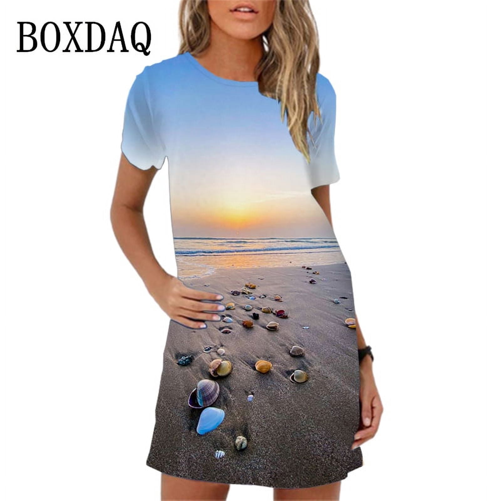Beach Landscape Pattern Women Dress 3D Print Summer Mini Dress ...