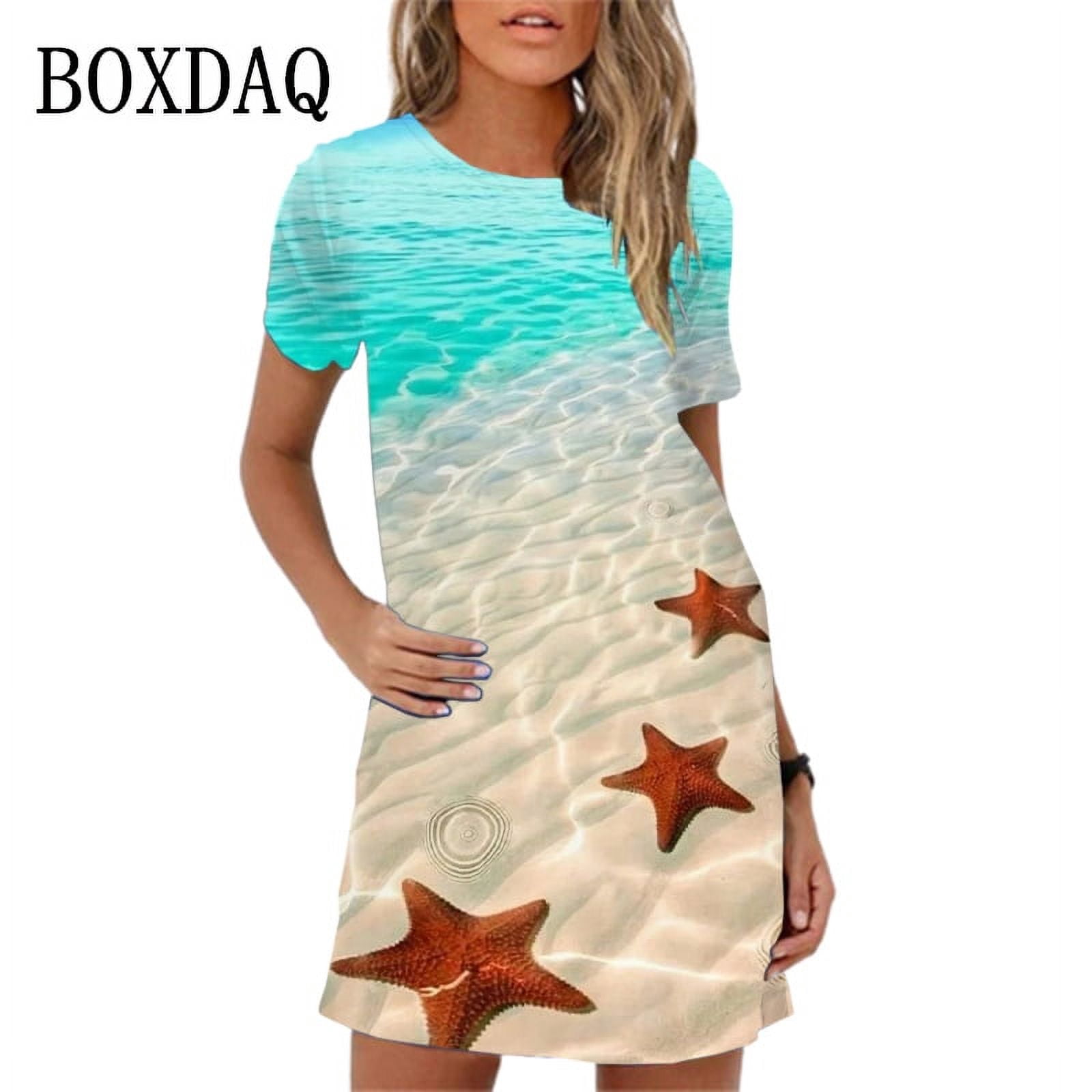 Beach Landscape Pattern Women Dress 3D Print Summer Mini Dress ...