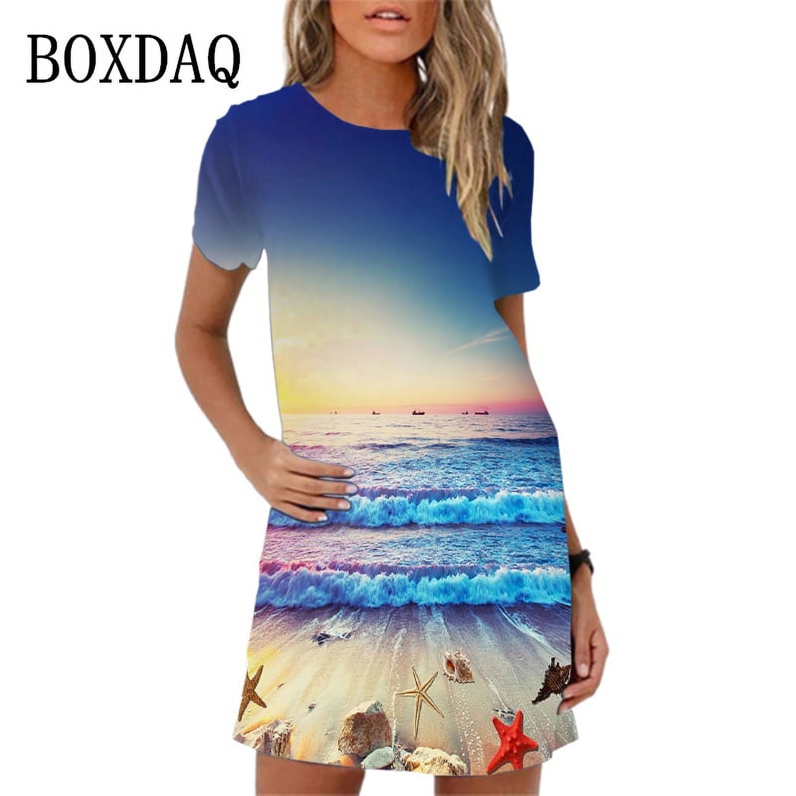 Beach Landscape Pattern Women Dress 3D Print Summer Mini Dress ...
