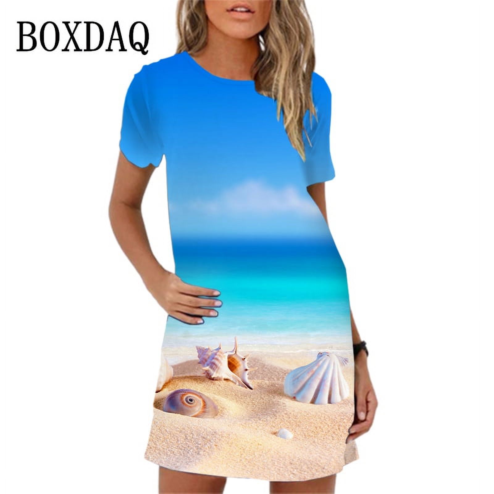 Beach Landscape Pattern Women Dress 3D Print Summer Mini Dress ...