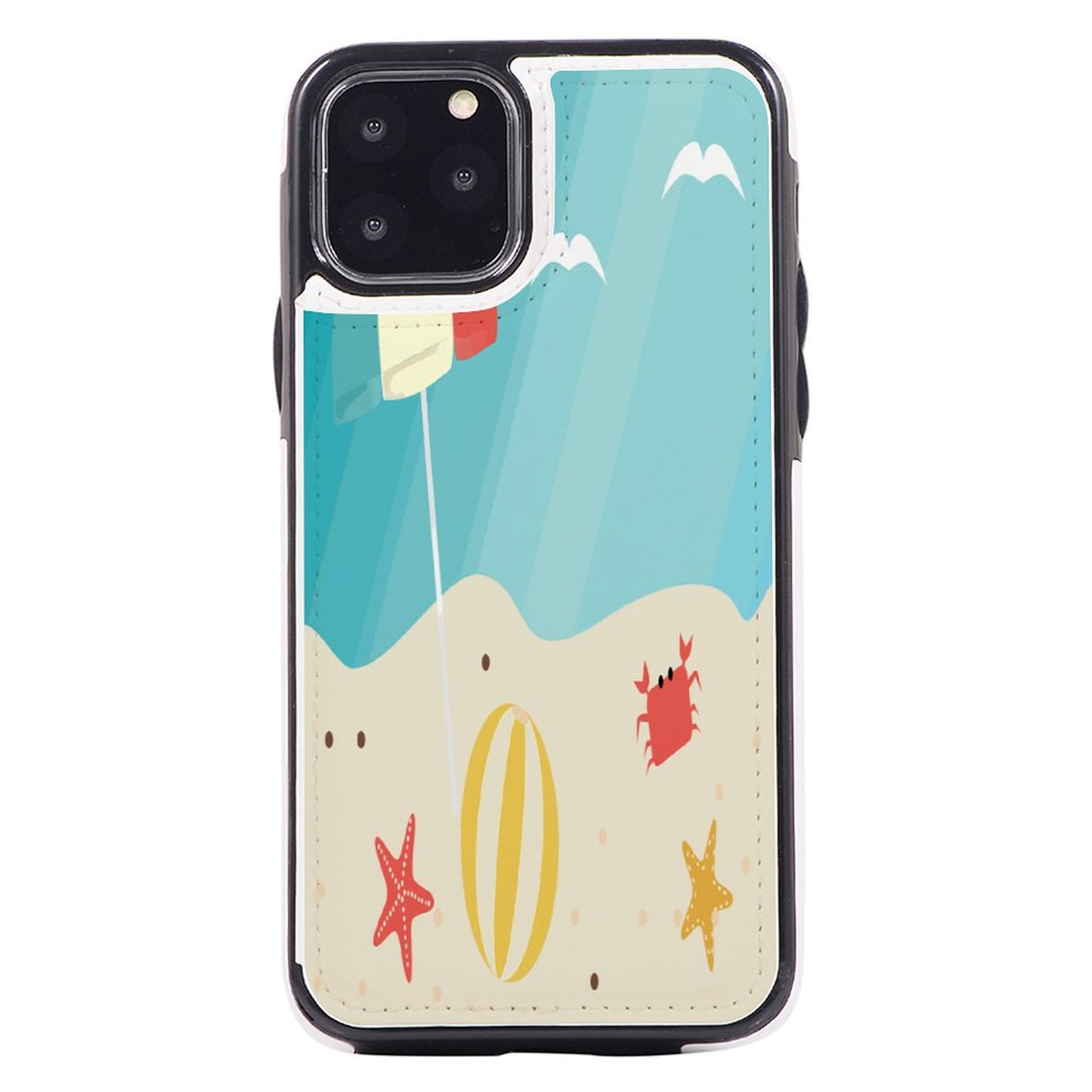 Beach Leather Wallet Case for iPhone 16 15 14 13 12 11 Pro Max Wallet ...