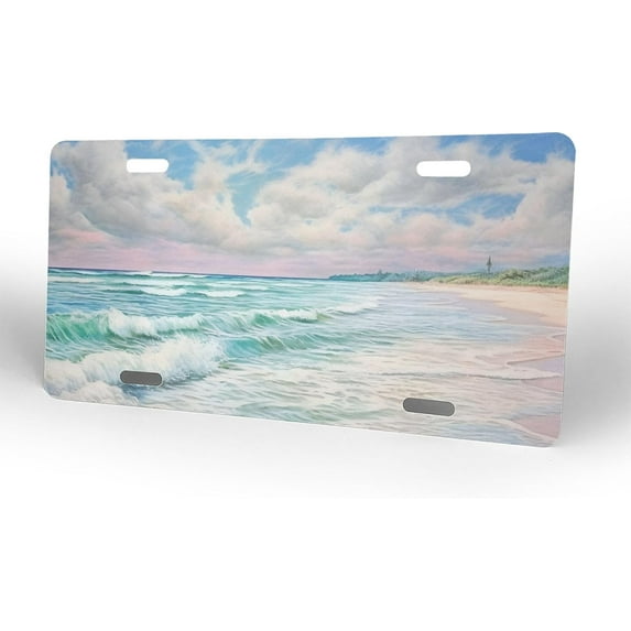 Beach License Plate, Decorative Car Front License Plate, Aluminum ...