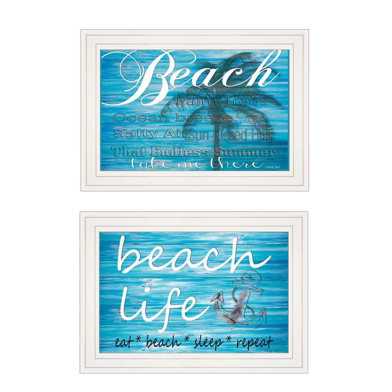 Beach Life 2-Piece Vignette by Cindy Jacobs Printed Wall Art Wood Multi ...