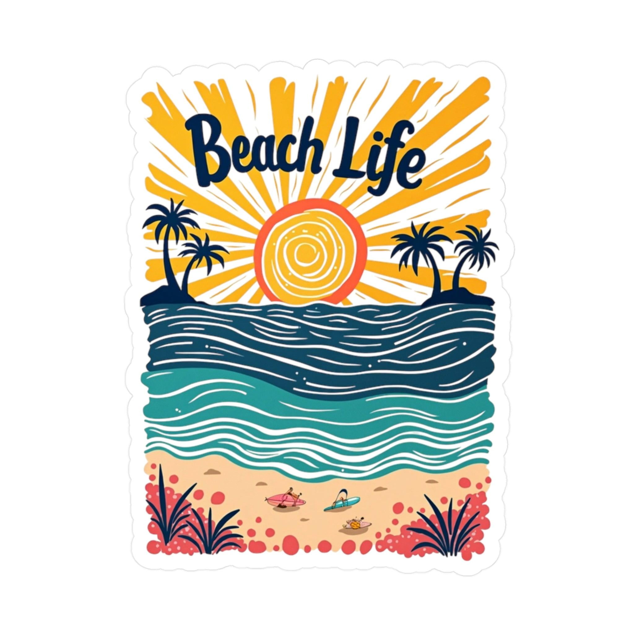 Beach Life Decal Sticker for Laptops and Water Bottles - Walmart.com