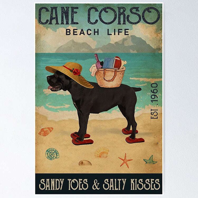 Beach Life Sandy Toes Cane Corso Poster- Unframed Poster | Wall Art ...