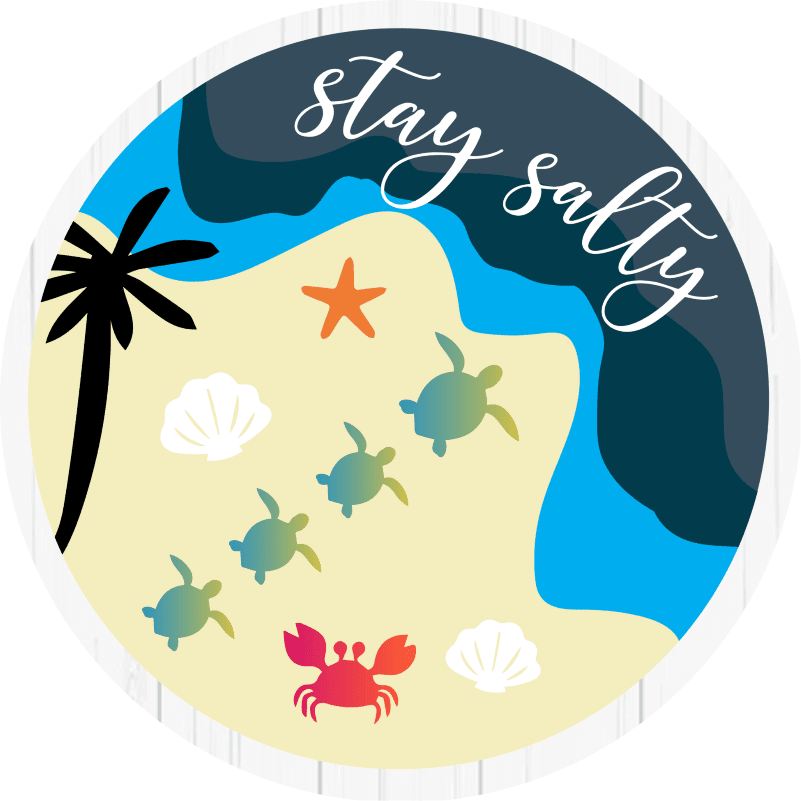 Beach Life Stay Salty Turtle Paradise Wooden Sign– with Summer Wreath ...