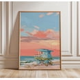 Beach Lifeguard Coastal Sunset Pastel Ocean Summer Seaside Decor ...