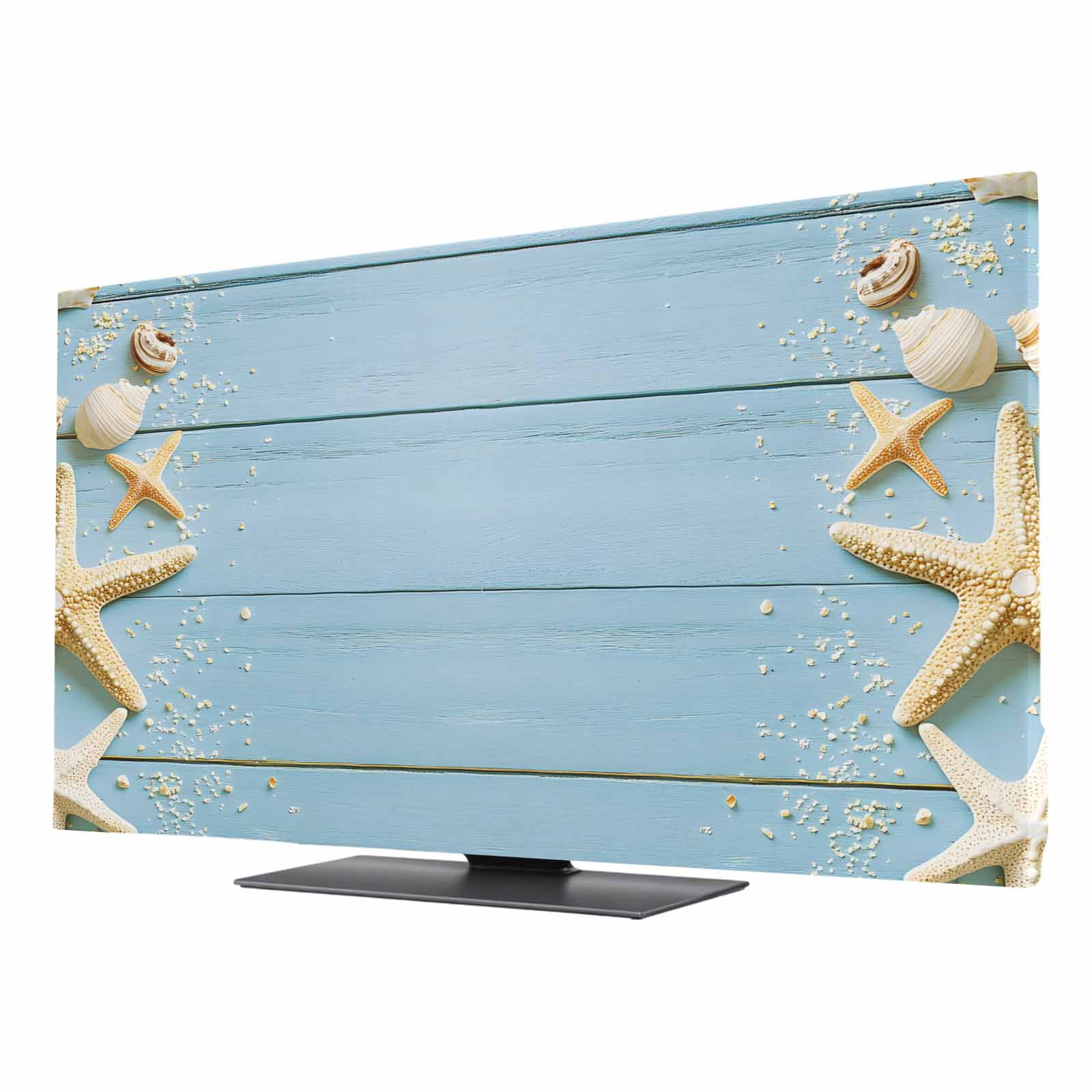 Beach Light Blue TV Dust Cover 24 Inch, Rustic Ocean Starfish Seashell ...