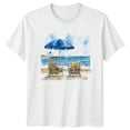 Beach Lighthouse Chairs Seaside Mens T-Shirt Womens Tee Graphic Top ...