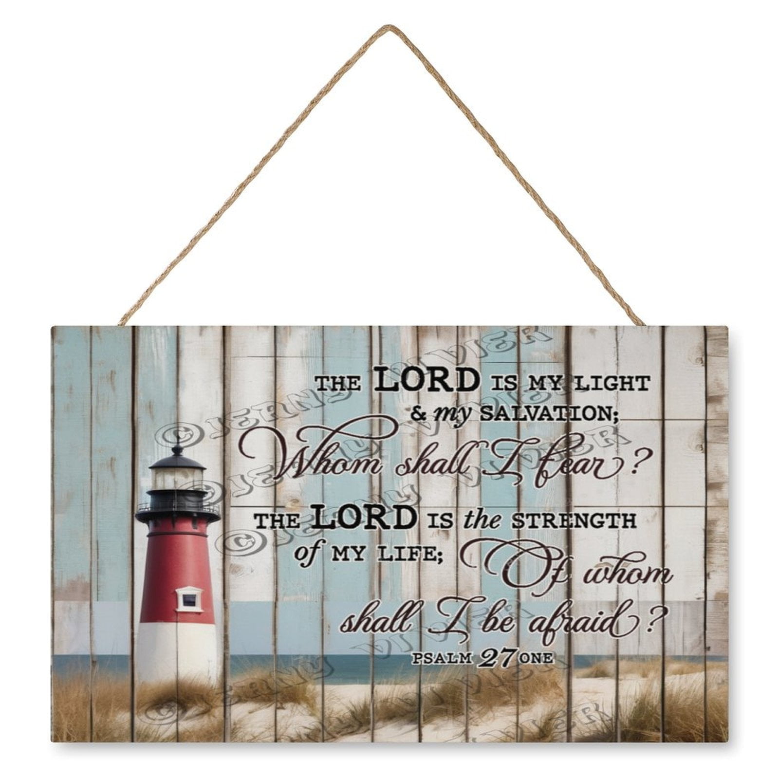 Beach Lighthouse Coastal Bible Verse Scriptures Rustic Wood Sign ...