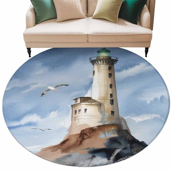 Beach Lighthouse Large Area Rugs for Bedroom Living Room, Soft Non Slip ...
