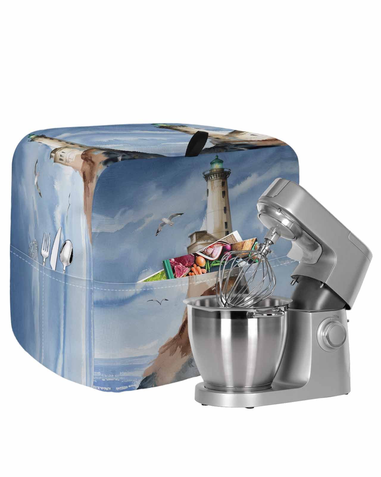 Beach Lighthouse Stand Mixer Dust Cover with Storage Pocket & Handles ...