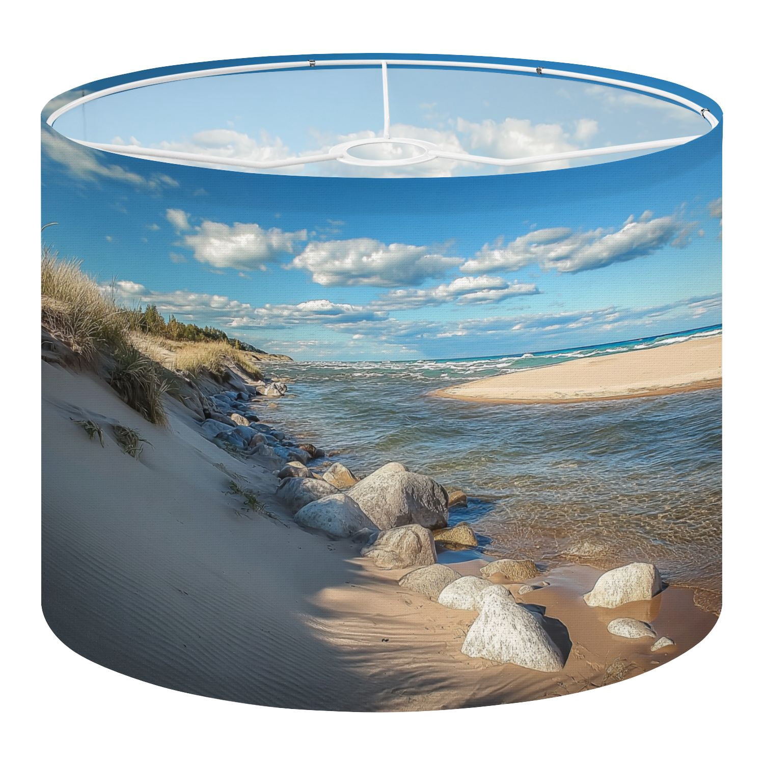 Beach Linen Drum Lampshades Beautiful Undeveloped Lake Michigan Coast ...