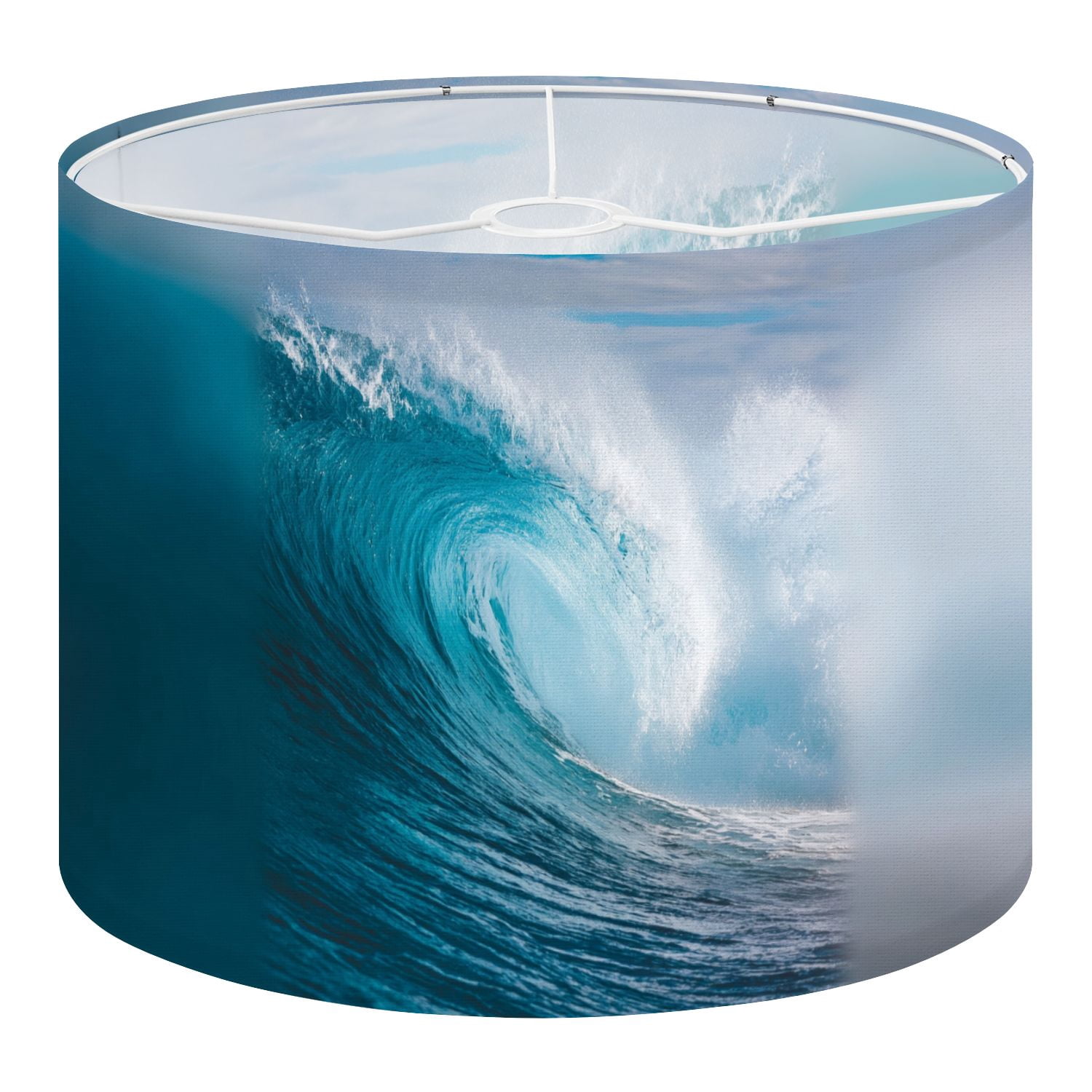 Beach Linen Drum Lampshades Ocean blue wave ocean Breaking wave for ...