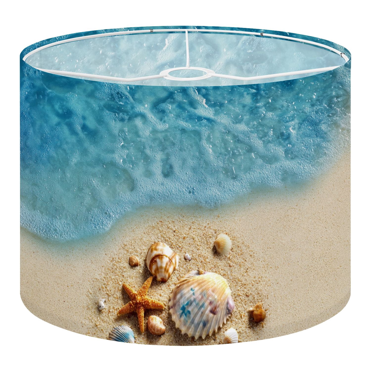Beach Linen Drum Lampshades Seashell summer beach sea water Summer ...