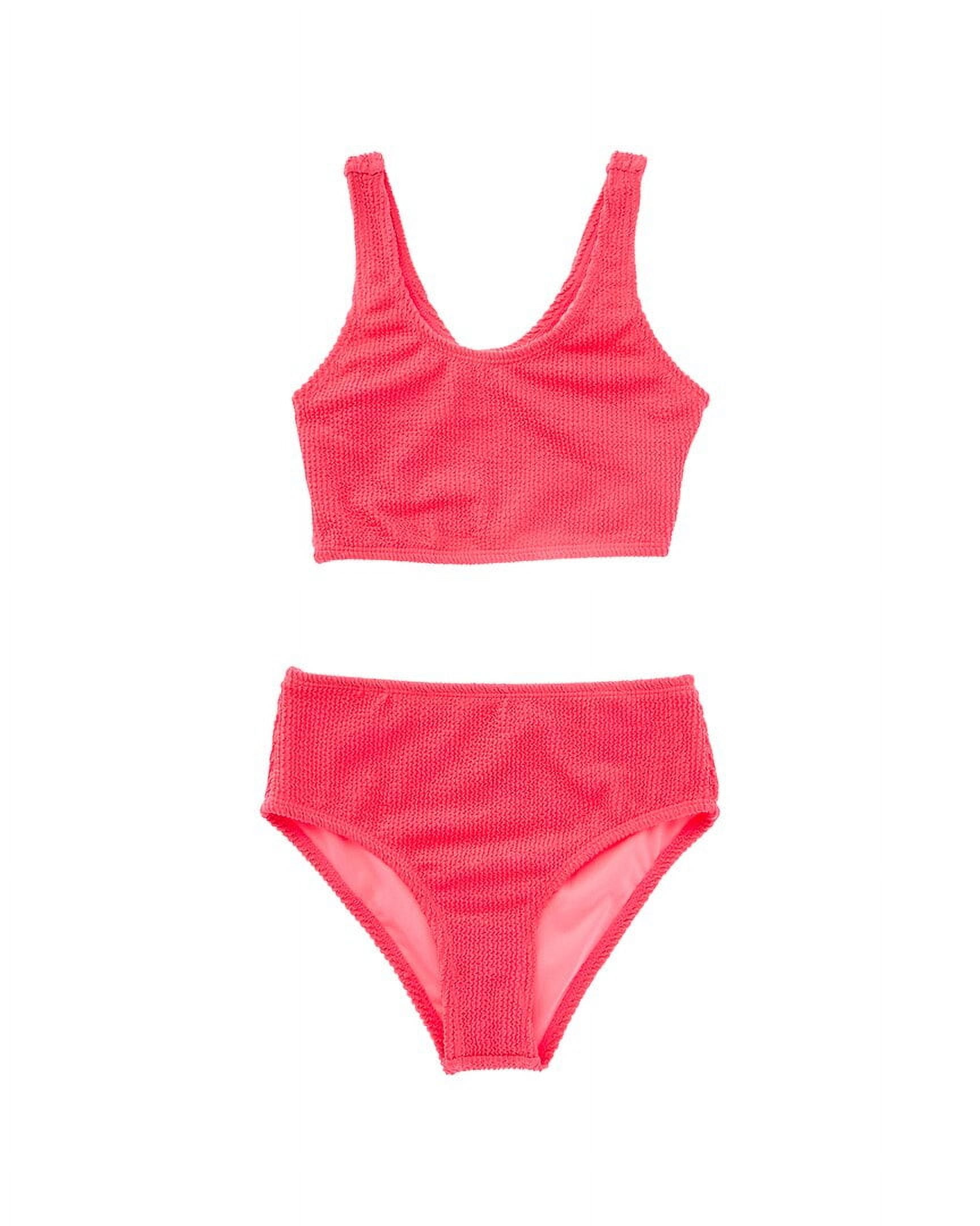 Beach Lingo girls 2pc Bralette & High-Waist Bottom Swim Set, 10, Pink ...