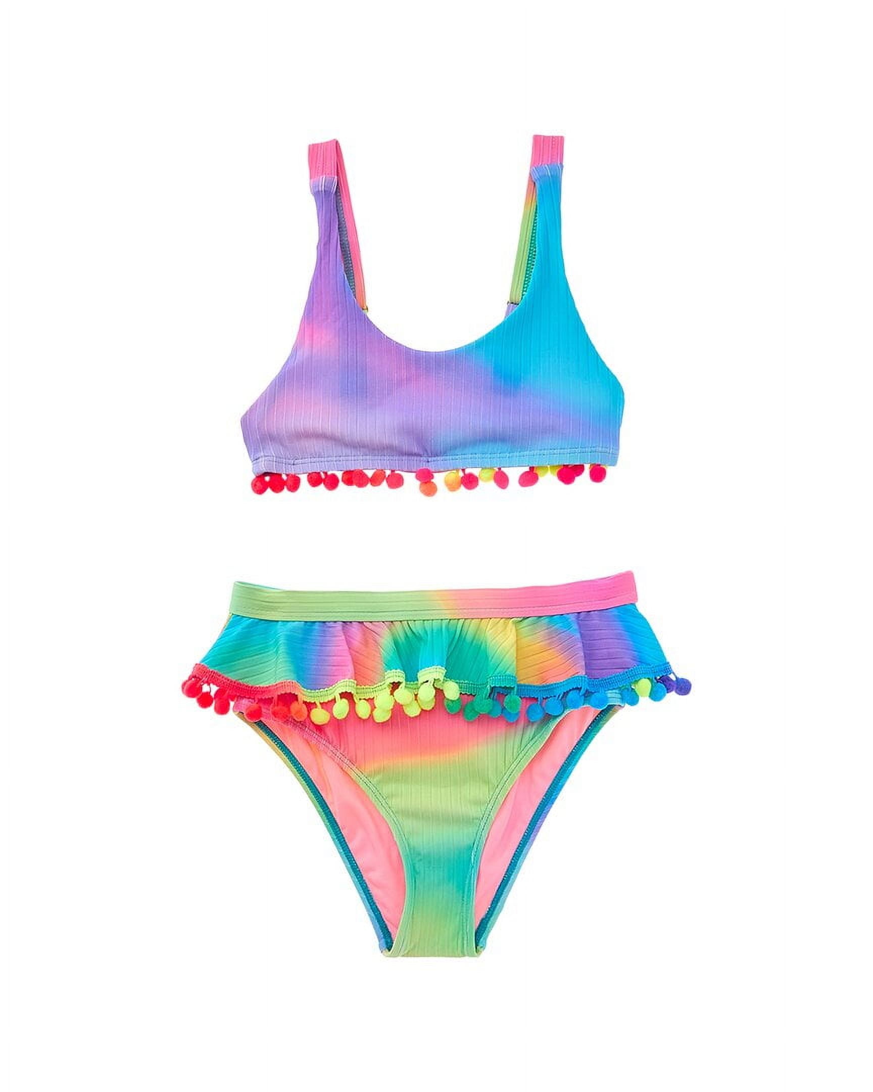 Beach Lingo girls 2pc Ruffle Bra & High-Waist Bottom Swim Set, 10 ...