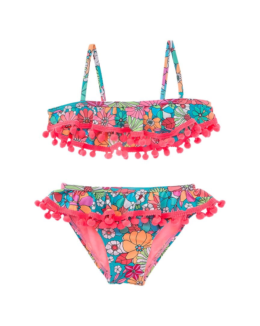 Beach Lingo girls 2pc Ruffle Bra & High-Waist Bottom Swim Set, 2T ...
