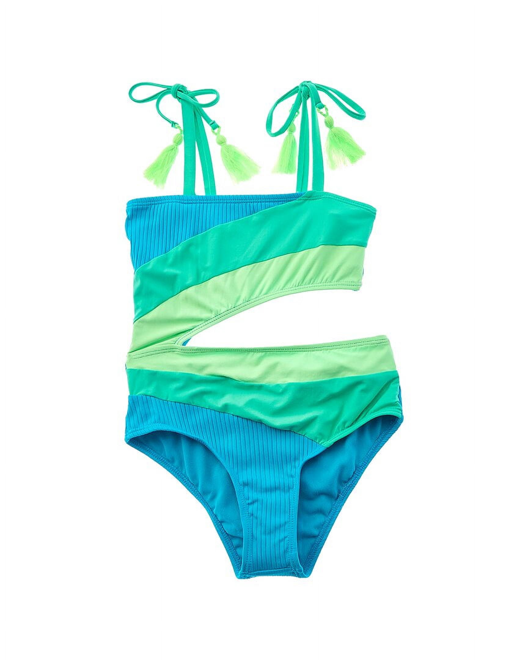 Beach Lingo girls Square Neck Cutout One-Piece, 14, Blue - Walmart.com