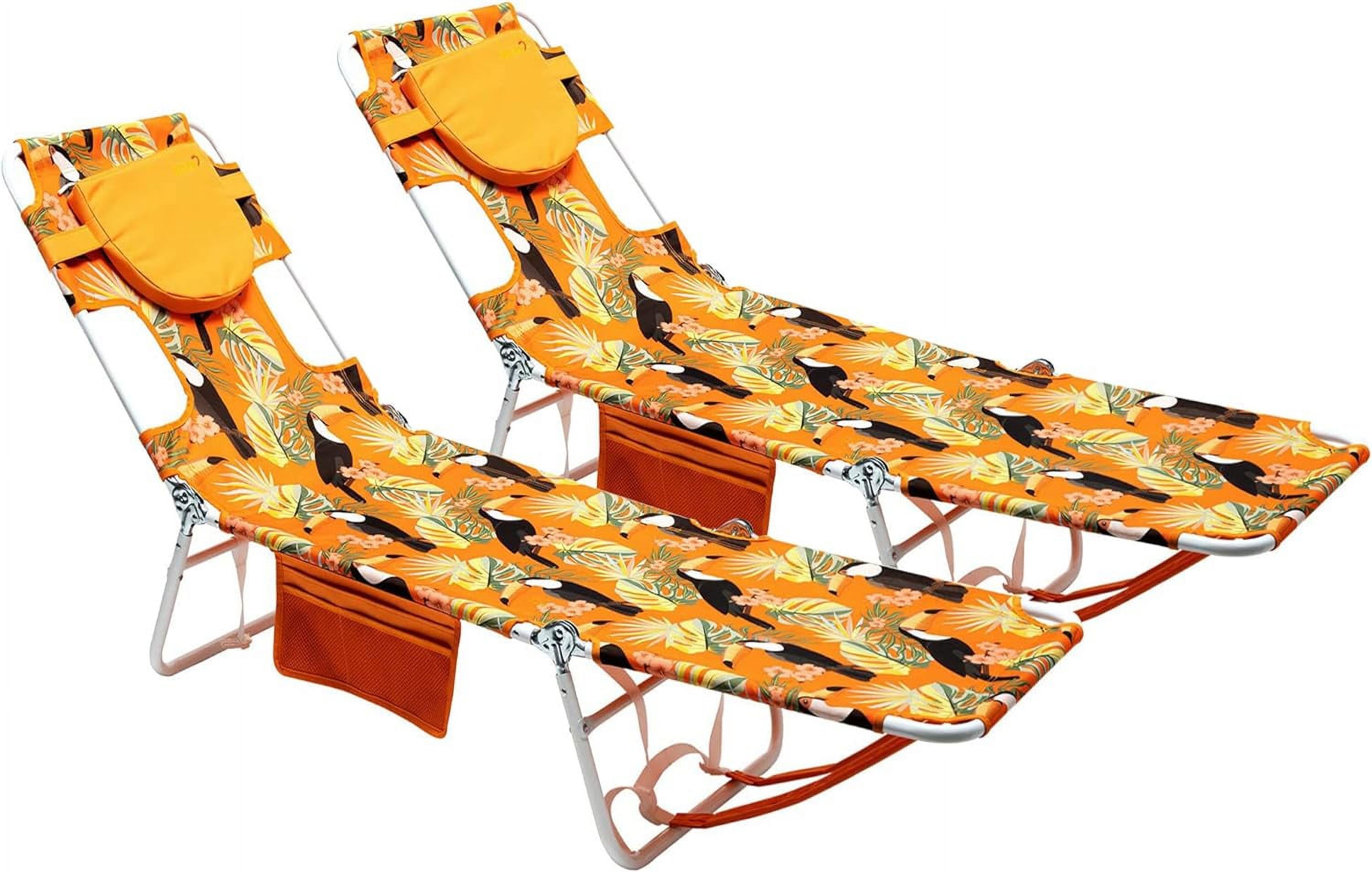 Beach Lounge Chair, Backpack Reclining Beach Chairs Lay Flat, Sun Face ...