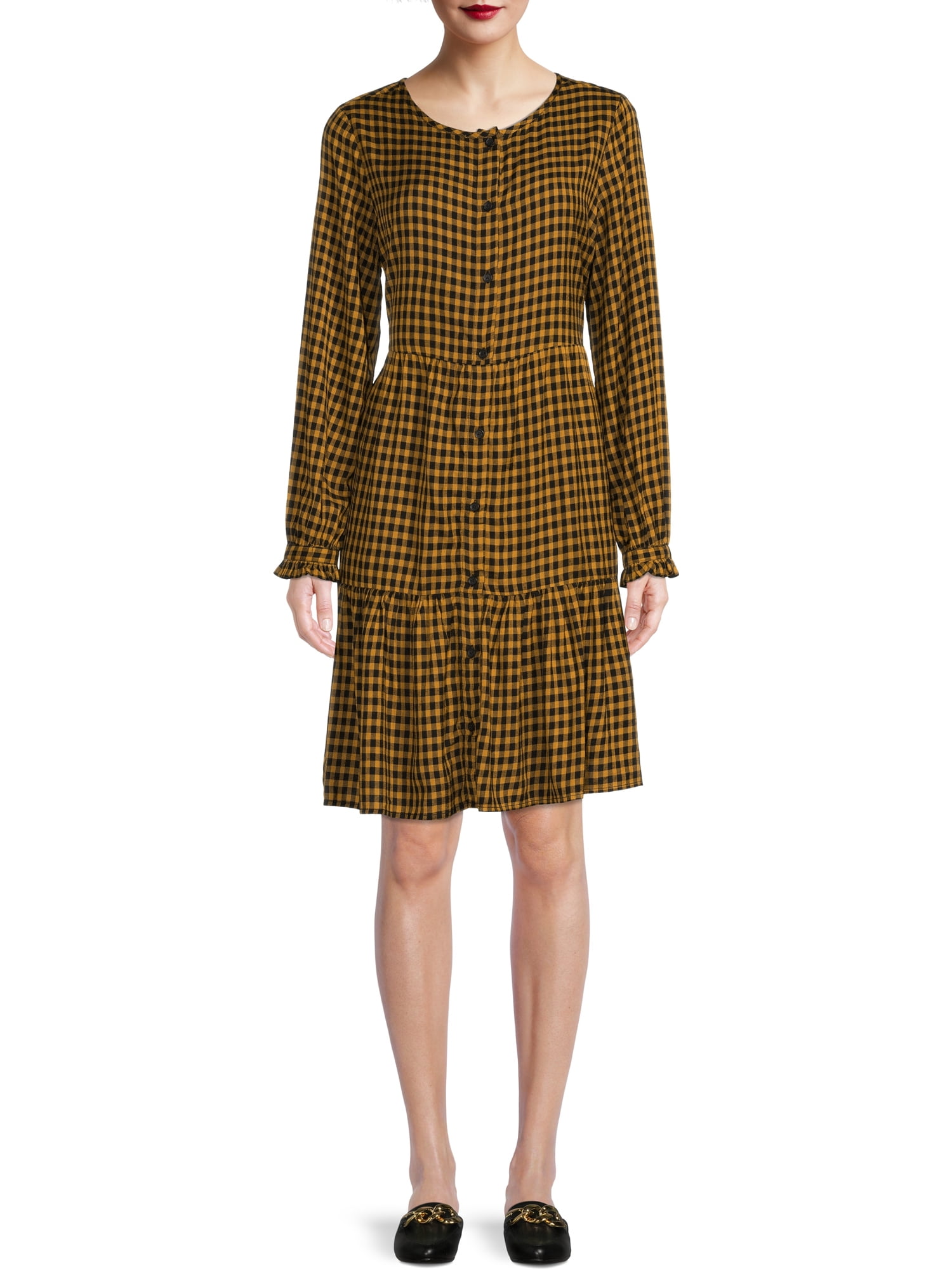 beachlunchlounge Button Up Dress - Relaxed Fit Knee Length - Walmart.com