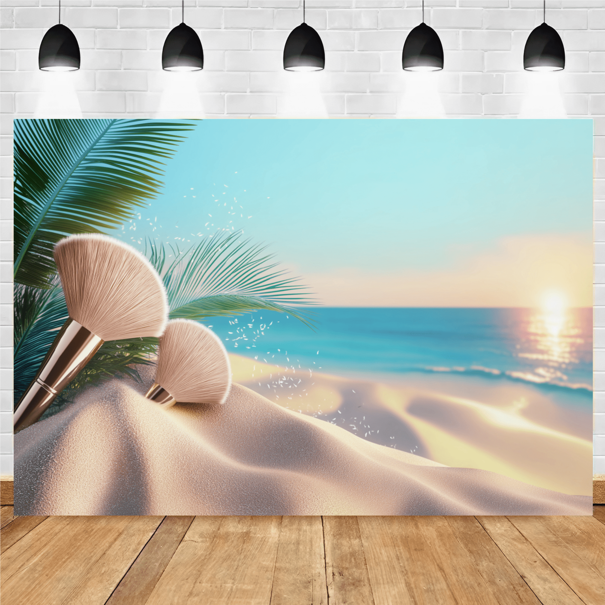Beach Makeup Brushes Sunset Natural Scenic Backdrops Summer Landscape ...