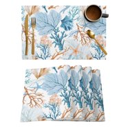 Fennco Style Hand Beaded Seashell Coastal Placemat 15" Round, 1-Piece ...