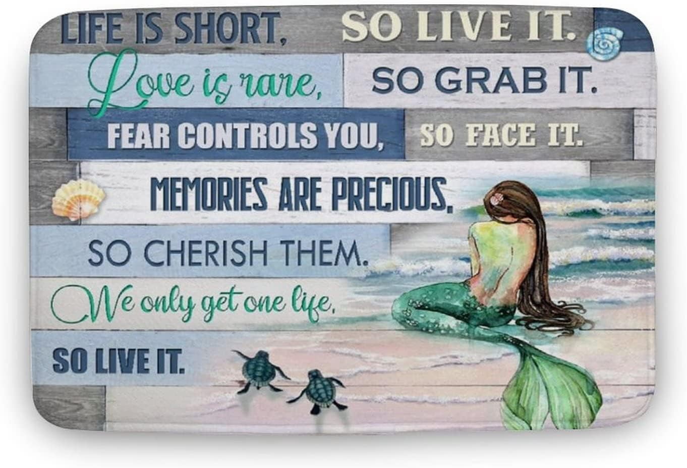 Beach Mermaid Door Mat for Front Door Home Entrance Rugs Farmhouse Home ...