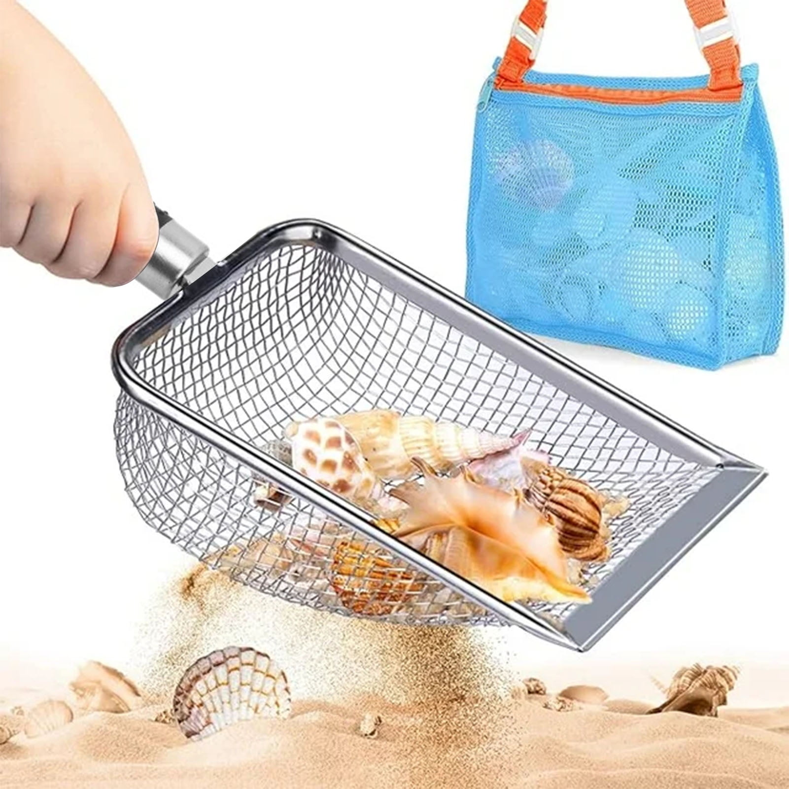 Beach Mesh Shovel with Mesh Beach Bag for Shell Collecting, Kids Filter ...
