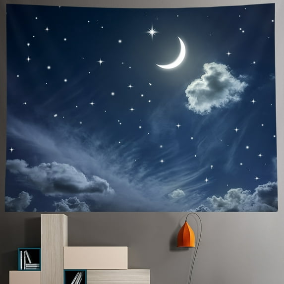 Beach Moon Fantasy Scene Home ration Tapestry Hippie Bohemian Style ...