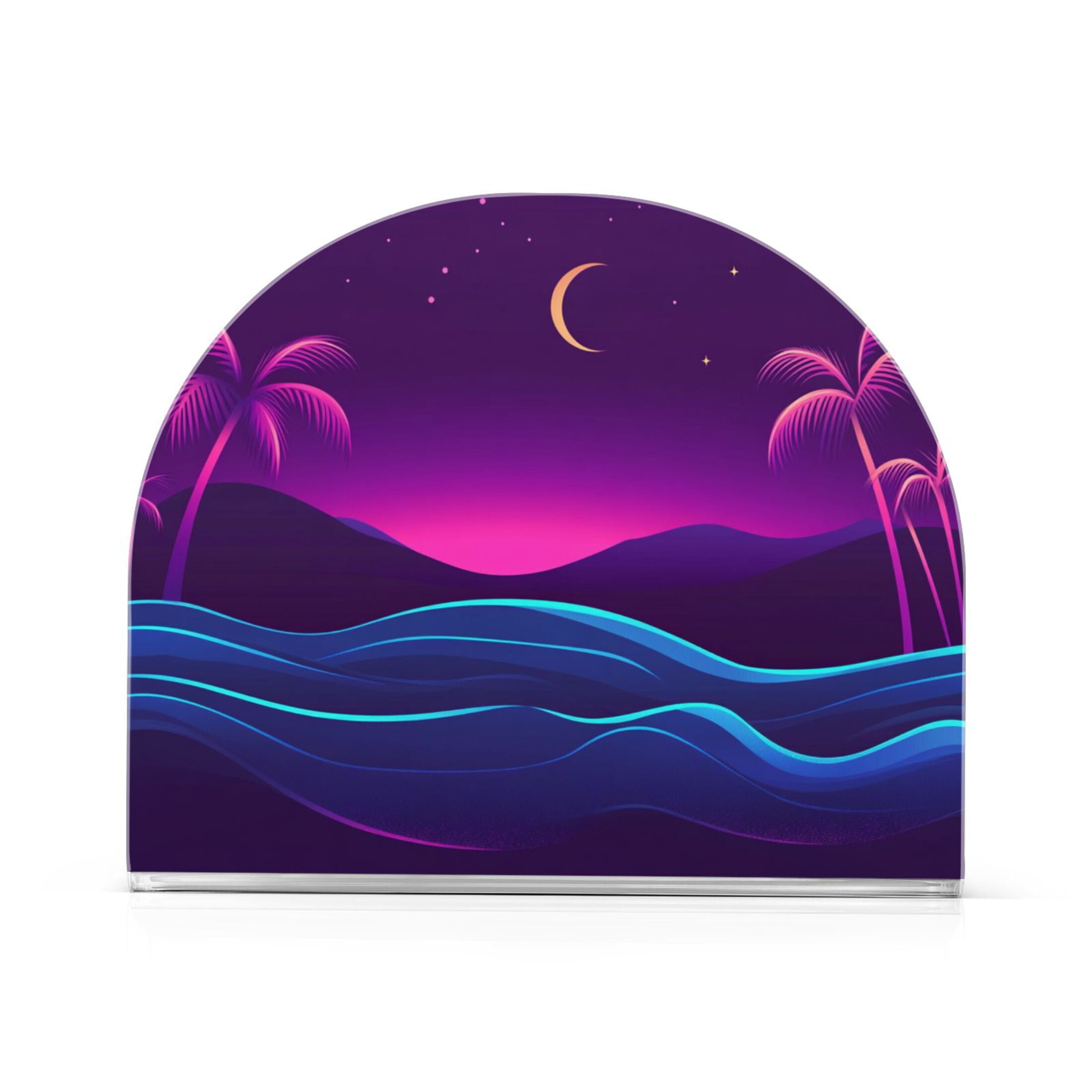 Beach Moon Palm Trees Tropical Night Acrylic Napkin Holders U-Shape ...